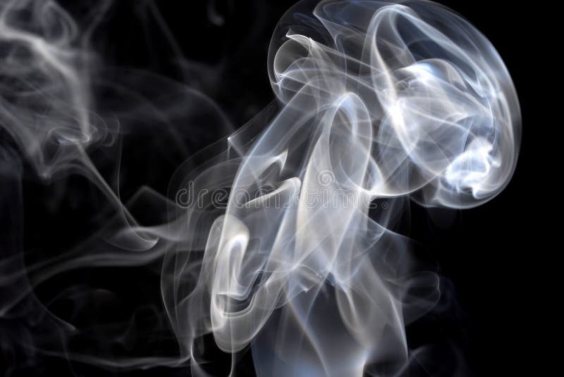 Abstract Cigarette Smoke Shape On Black Stock Image - Image of ideas ...