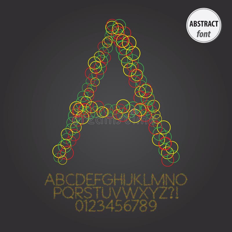 Abstract Circle Alphabet and Digit Vector Stock Vector - Illustration ...