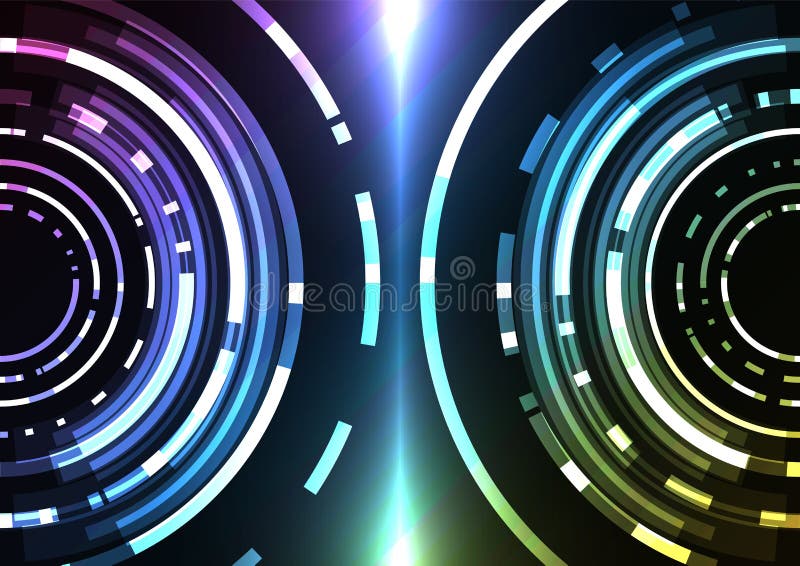 Circle Digital Pixel Abstract Background Stock Vector - Illustration of ...