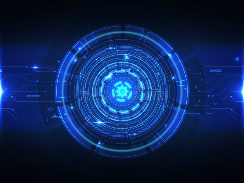 Abstract Circle Blue Technology Futuristic Cyber Hi-tech Background ...