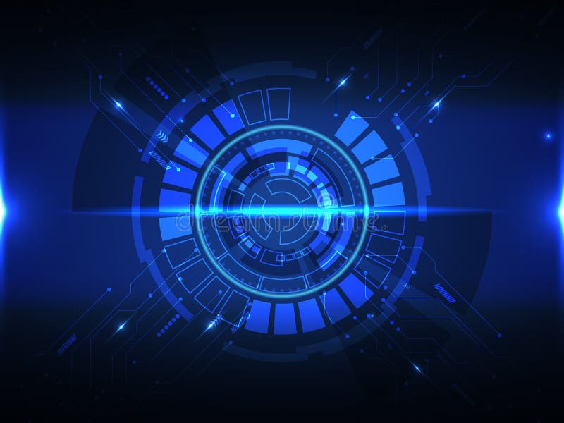 Abstract Circle Blue Technology Futuristic Cyber Hi-tech Background ...