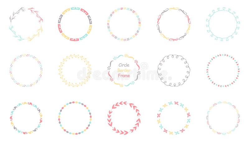 Abstract Circle Border Frames Collection. Set of Geometric Circle ...