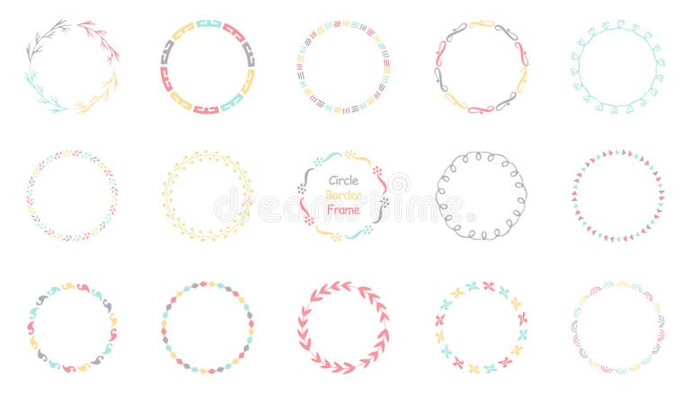 Abstract Circle Border Frames Collection. Set of Geometric Circle ...