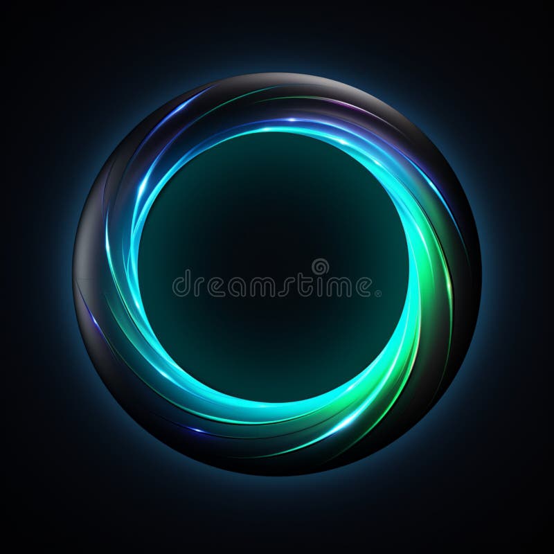 Abstract Circle Circular Frame by Wavy Flowing Lines Stock Illustration ...