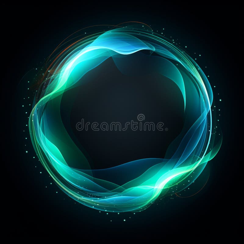 Abstract Circle Circular Frame by Wavy Flowing Lines Stock Illustration ...