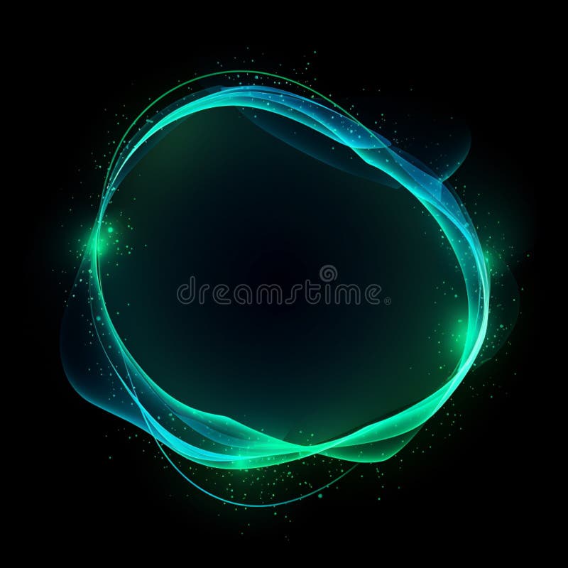 Abstract Circle Circular Frame by Wavy Flowing Lines Stock Illustration ...