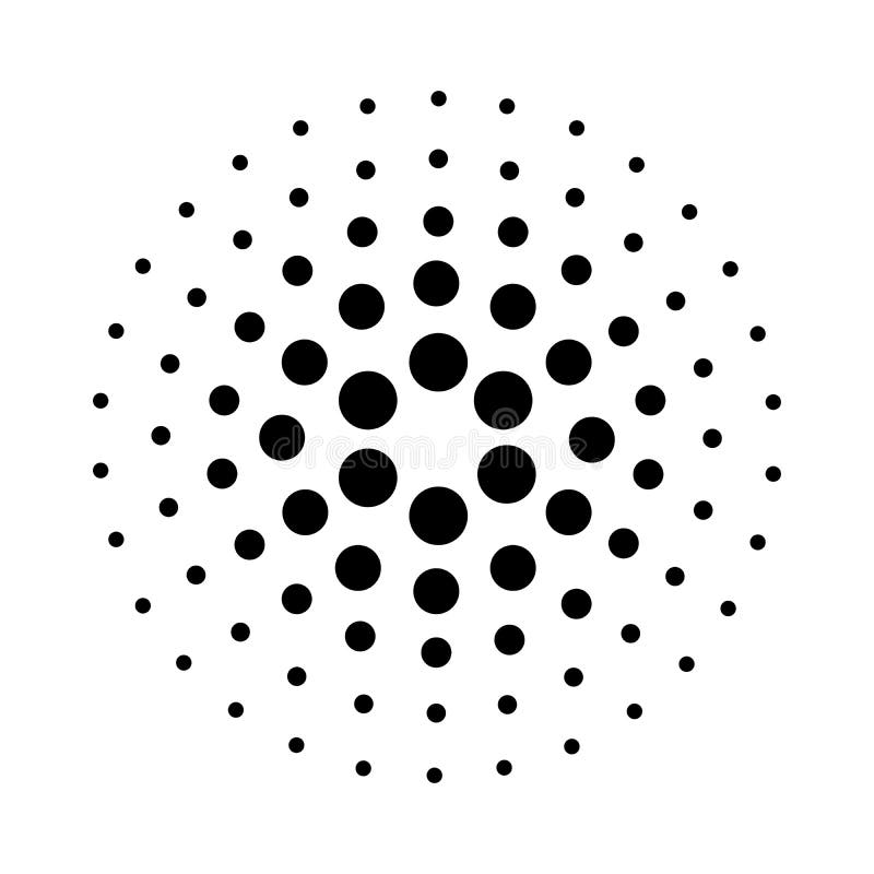 Abstract Circle Concetric Illustration Black Points in Different Size ...