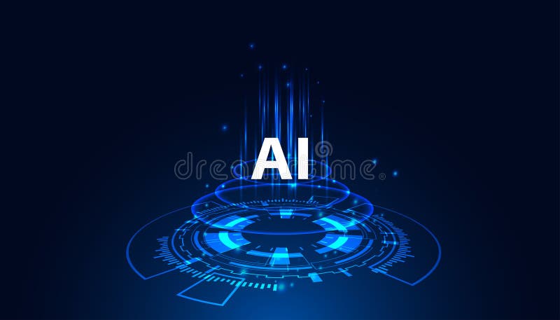 Abstract Circle Connection, Modern System, AI System, Artificial ...