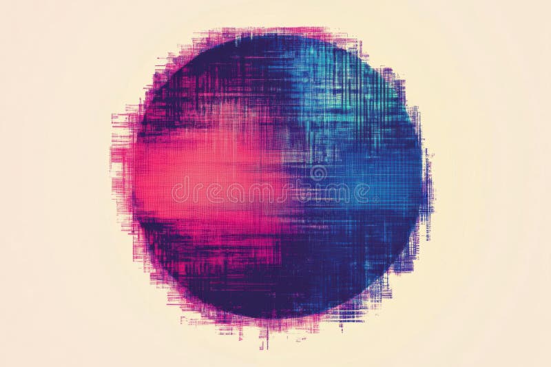 Abstract Circle Creates a Pixelated and Dithered Artwork, with an ...