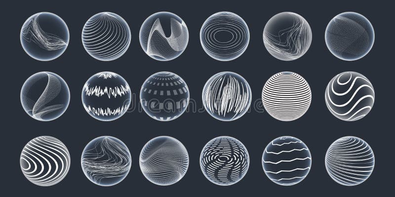 Abstract Circle 3d Sphere. Particle Shapes. Globe Figures with Science ...