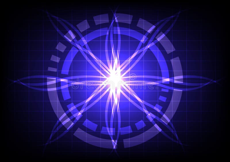 Abstract Circle on Dark Blue Light Ray Effect Technology Stock Vector ...