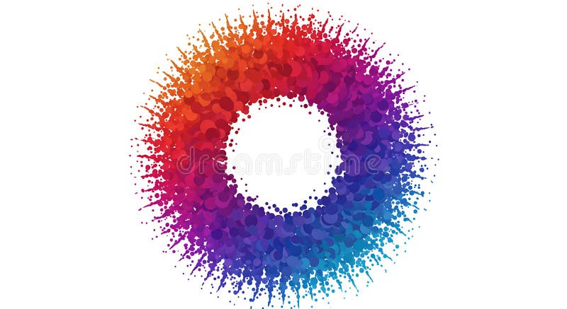 Abstract Circle Design with Colorful Dotted Gradient Stock Illustration ...