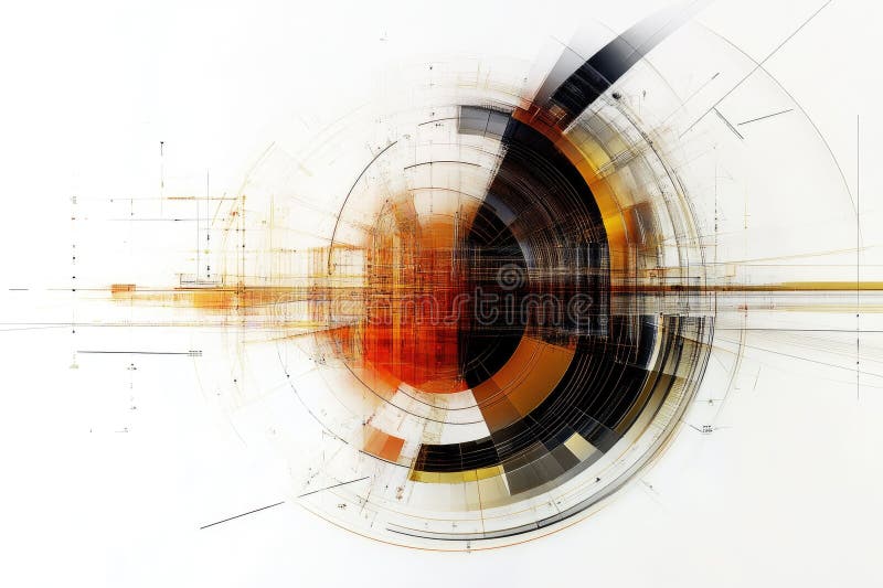 Abstract Circle Design with Complex Structure and Vibrant Color Accents ...