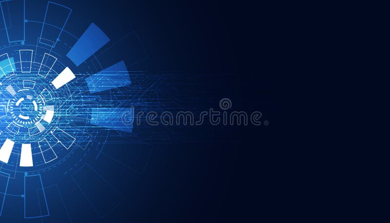 Abstract Circle Digital Circuit Concept Light Circle Network Connection ...