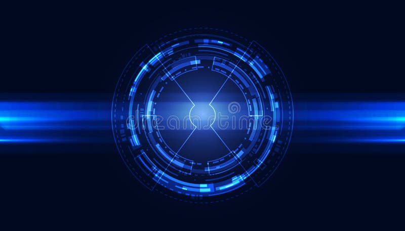 Abstract Circle Digital Circuit Concept Light Circle Network Connection ...