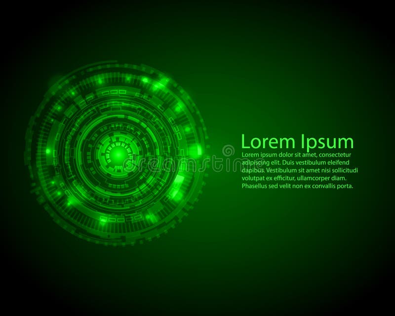 Abstract Circle Digital Technology Background with Back Space ...