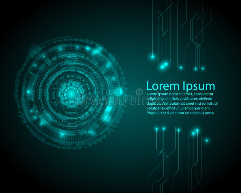 Abstract Circle Digital Technology Background with Back Space ...