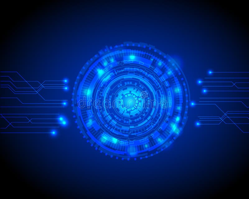 Abstract Circle Digital Technology Background, Futuristic Structure ...