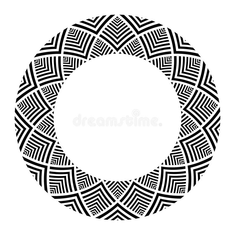 Circle Geometric Pattern for Decorative Round Frame Stock Vector ...