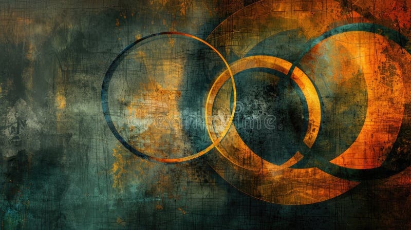 Abstract Circle Geometric Shape Effect on Surface Digital Cyber Design ...