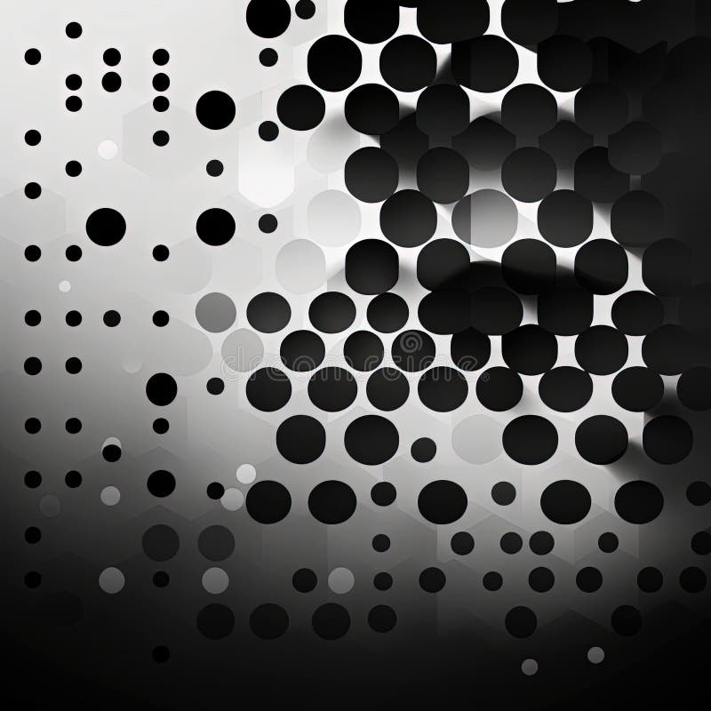 Abstract Circle Geometry Black and White, Abstract Geometry with ...