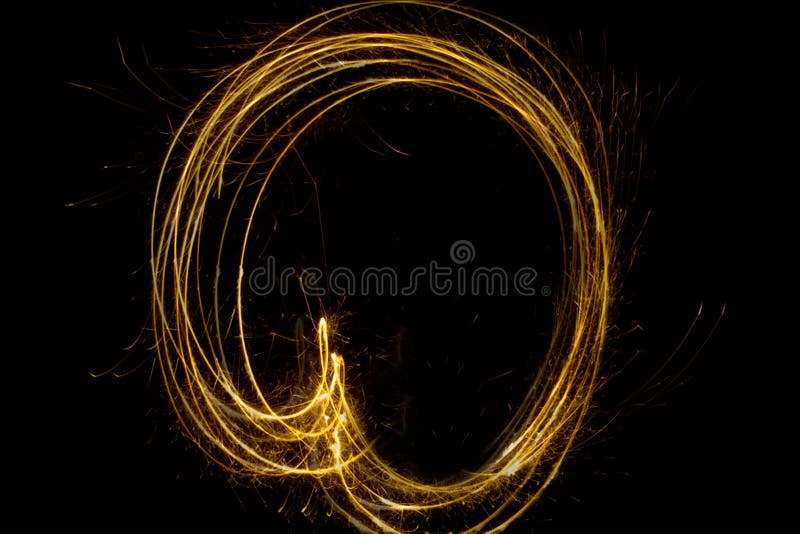 Abstract Circle Gold Light Trail Glowing Spiral Stylish Light Effect on ...