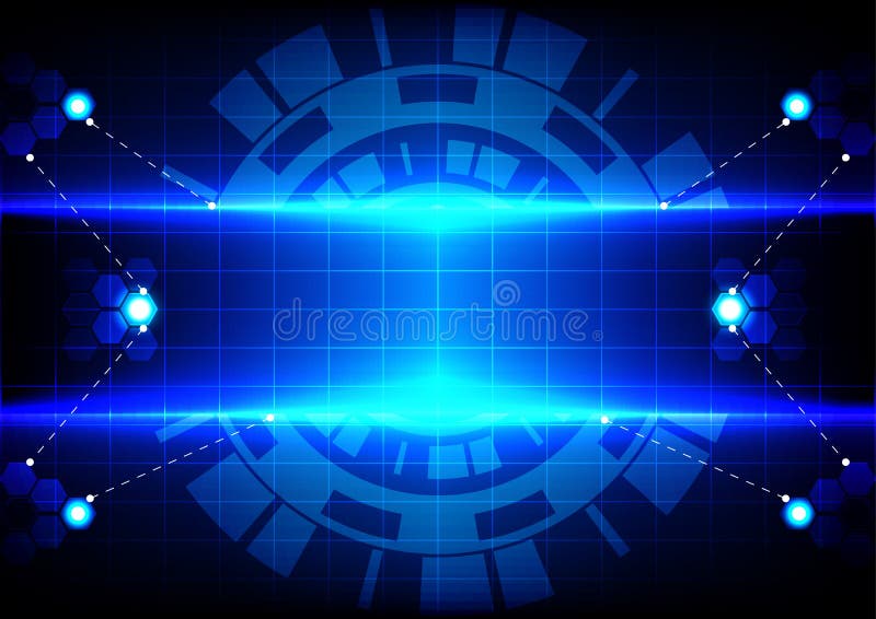 Abstract Circle Hex and Light Blue Effect Technology Stock Vector ...