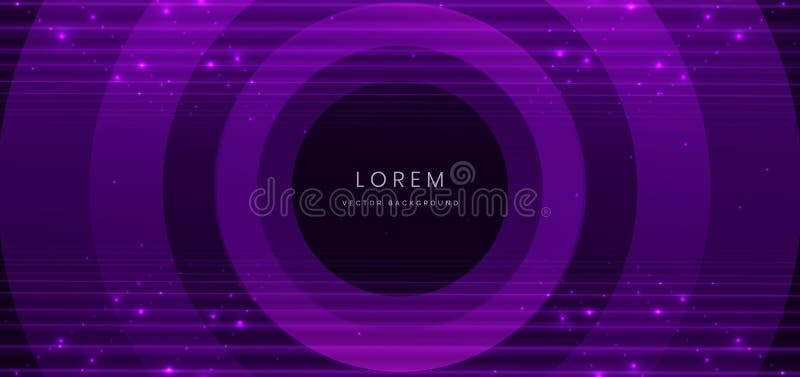 Abstract Circle Layer Shape Purple on Dark Purple Background with ...