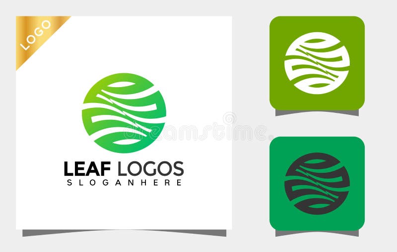 Abstract Circle Leaf Logo Designs Vector Illustration Stock Vector ...