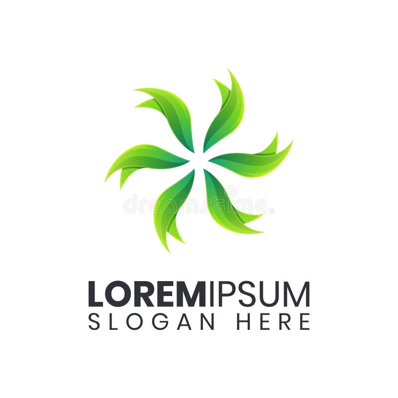 Abstract Circle Leaf Logo Template Stock Vector - Illustration of ...