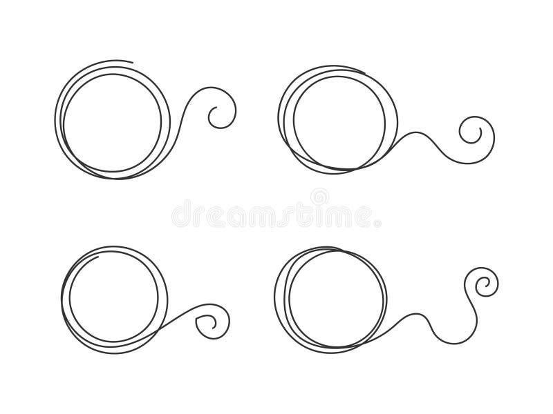 Abstract Circle Line Shape Hand Drawn Isolated Vector Illustration ...