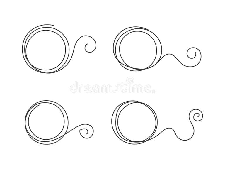Abstract Circle Line Shape Hand Drawn Isolated Vector Illustration ...