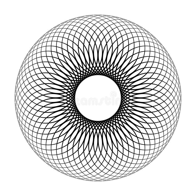 Abstract Circle Lines Spirograph Pattern. Round Rotation Design Element ...