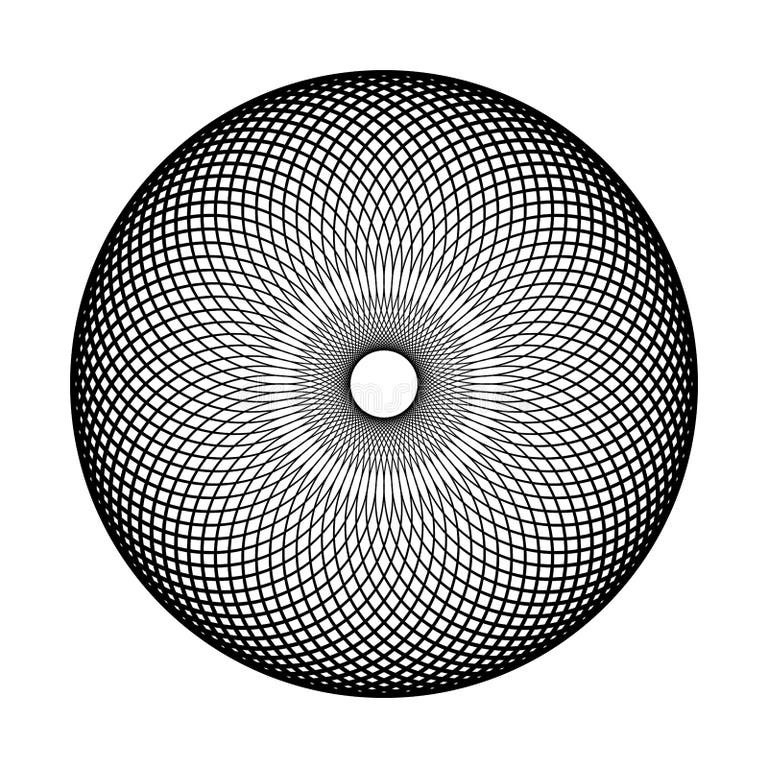 Abstract Circle Lines Spirograph Pattern. Round Rotation Design Element ...