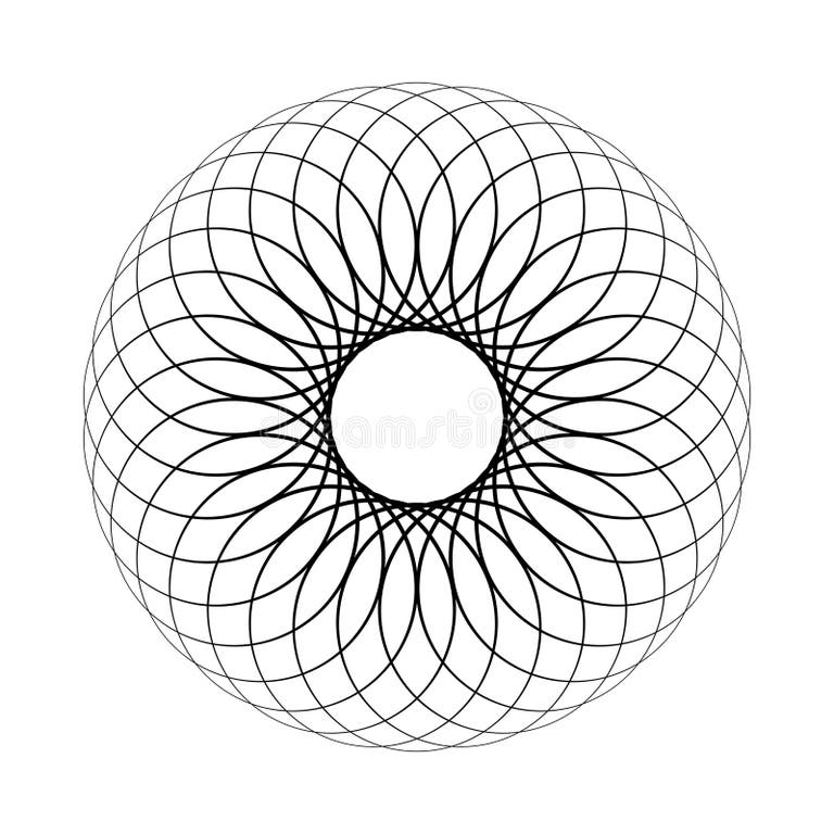 Abstract Circle Lines Spirograph Pattern. Round Rotation Design Element ...