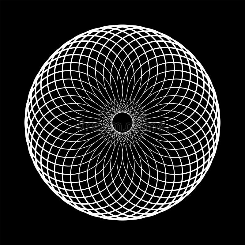 Abstract Circle Lines Spirograph Pattern. Round Rotation Design Element ...