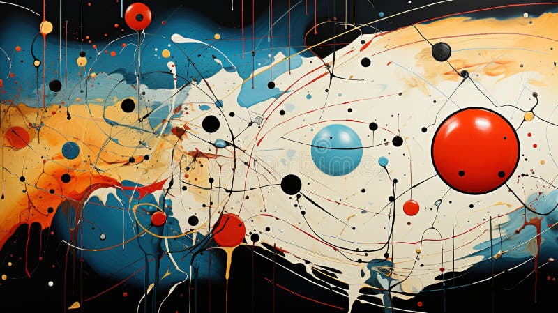 Abstract Circle Liquid Motion Flow Explosion Colorful Pattern with Paint Drops on Background AI ...