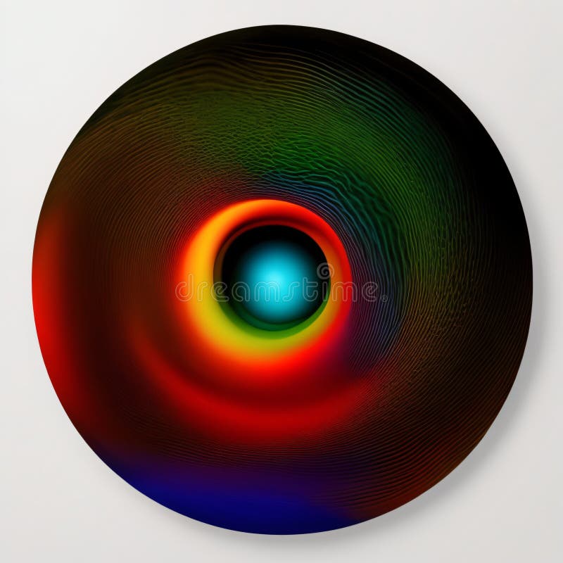 Abstract Circle Liquid Motion Flow Explosion. Curved Wave Colorful with ...