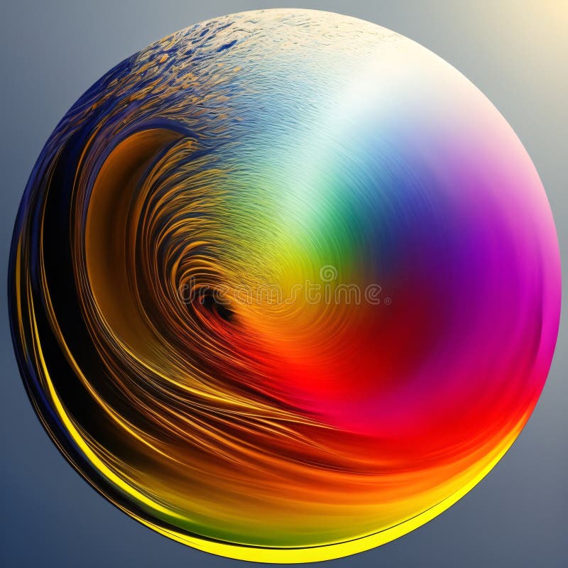 Abstract Circle Liquid Motion Flow Explosion. Curved Wave Colorful with ...