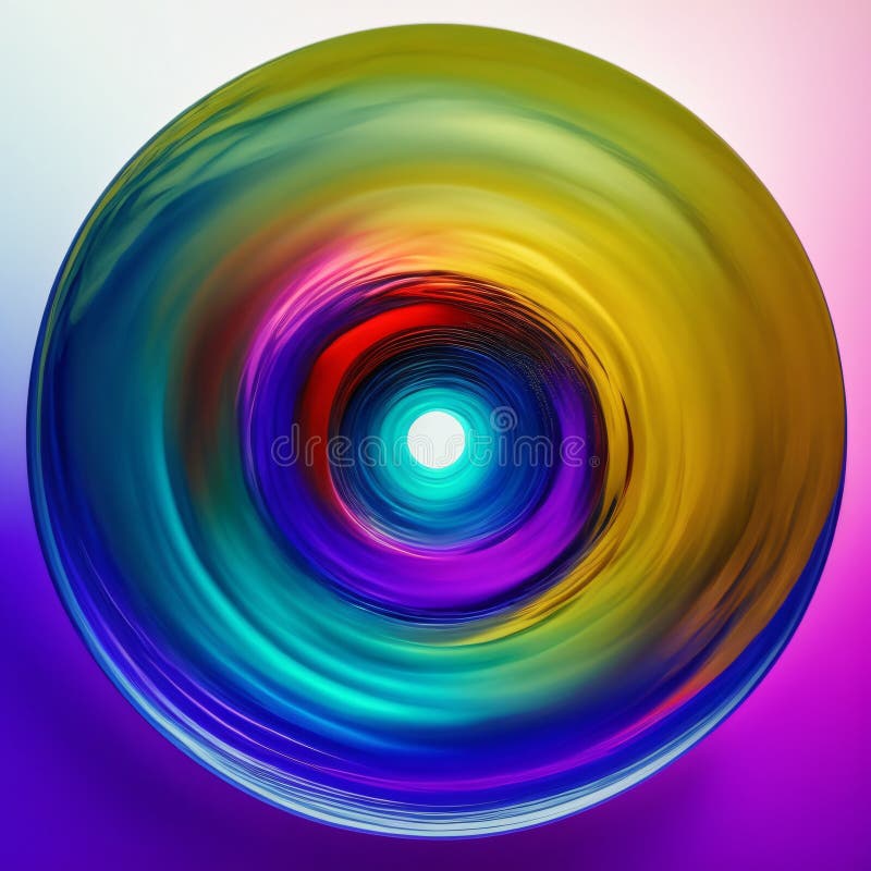 Abstract Circle Liquid Motion Flow Explosion. Curved Wave Colorful with ...