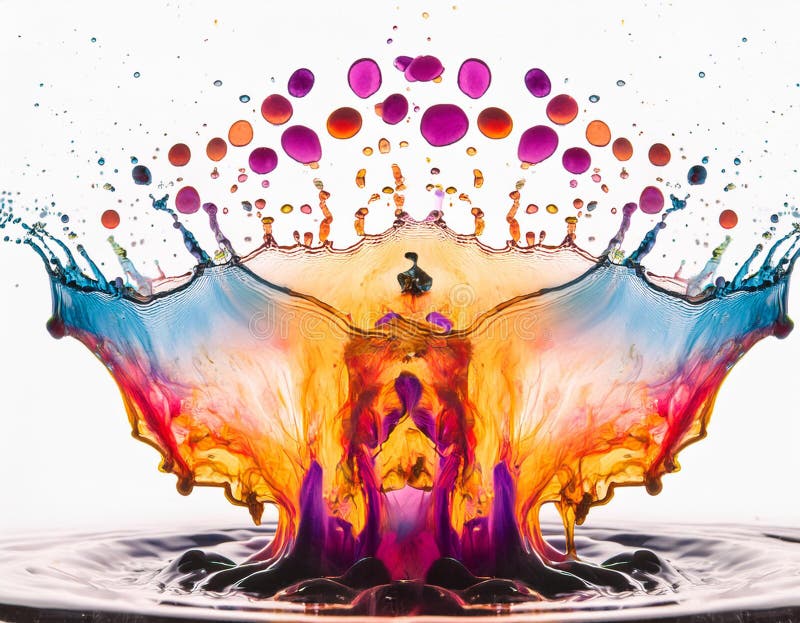 Abstract Circle Liquid Motion Flow Explosion. Curved Wave Colorful ...