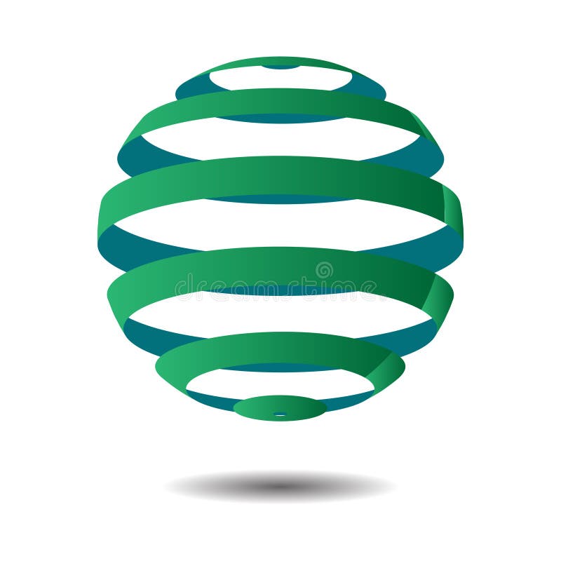 Abstract Circle Logo Design, 3D Globe Spiral Vector. Circle Logo with ...