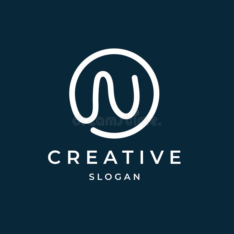 Abstract Circle Logo Design with Letter N Modern Minimalist Stock ...