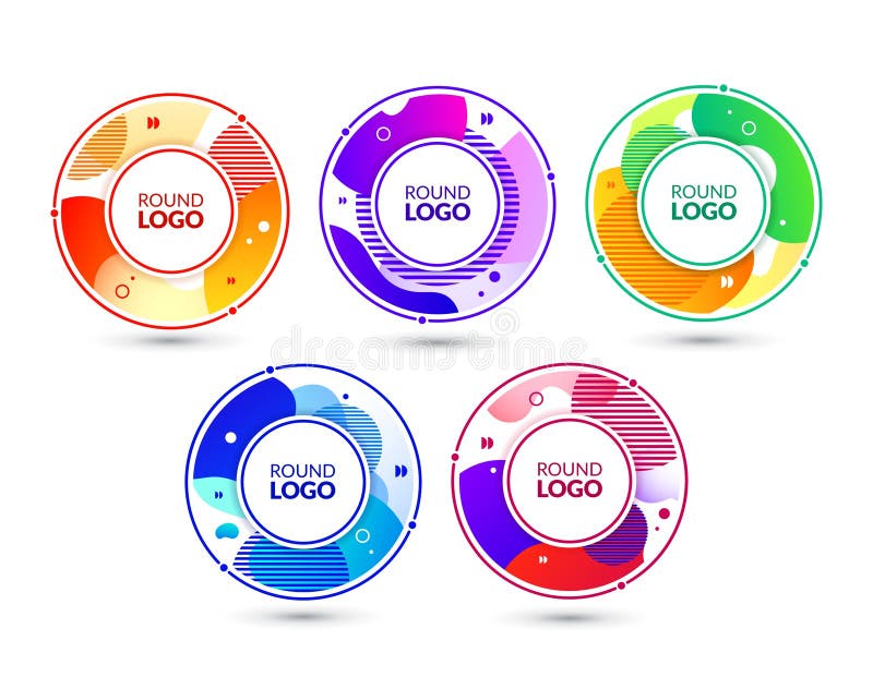 Abstract Circle Logos. Corporate Identity. Pattern with Dynamic Form ...