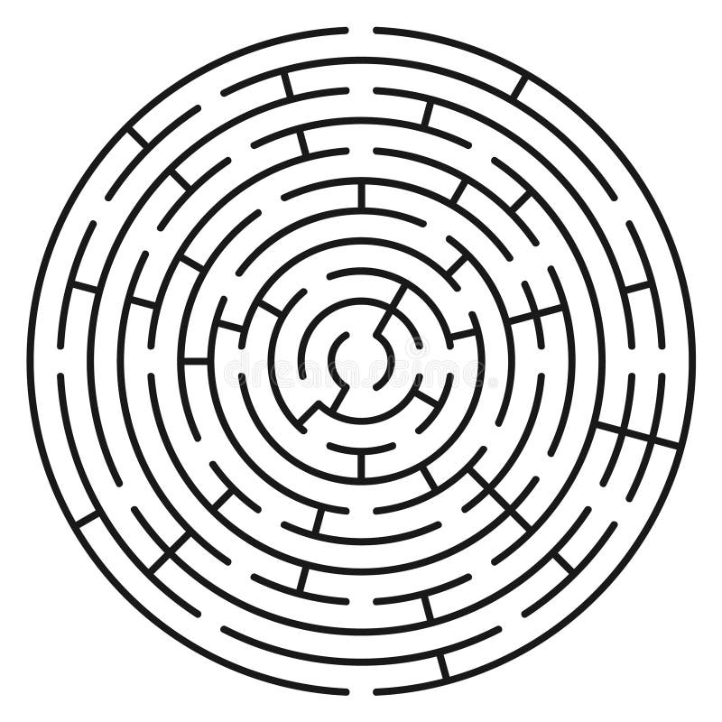 Abstract Circle Maze / Labyrinth with Entry and Exit. Stock Vector ...
