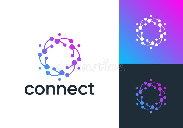 Abstract Circle Molecular Logo. Technology Connectivity Digital System Vector Design Stock ...