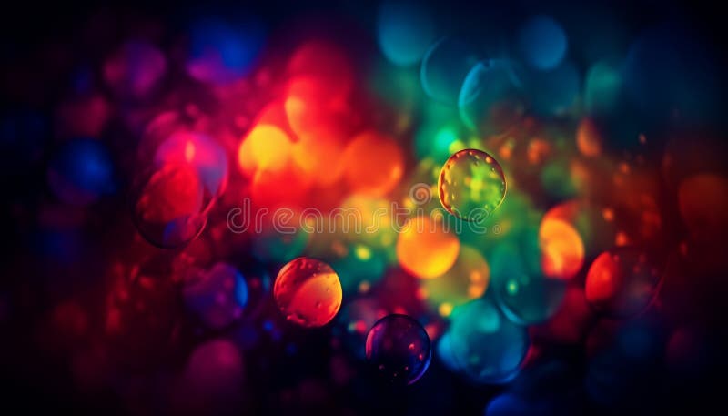 Abstract Circle of Multi Colored Bubbles Illuminates Vibrant Summer ...