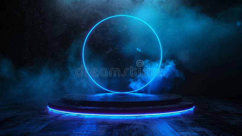Abstract Circle Neon Background. HUD Futuristic Technology Stock Photo ...