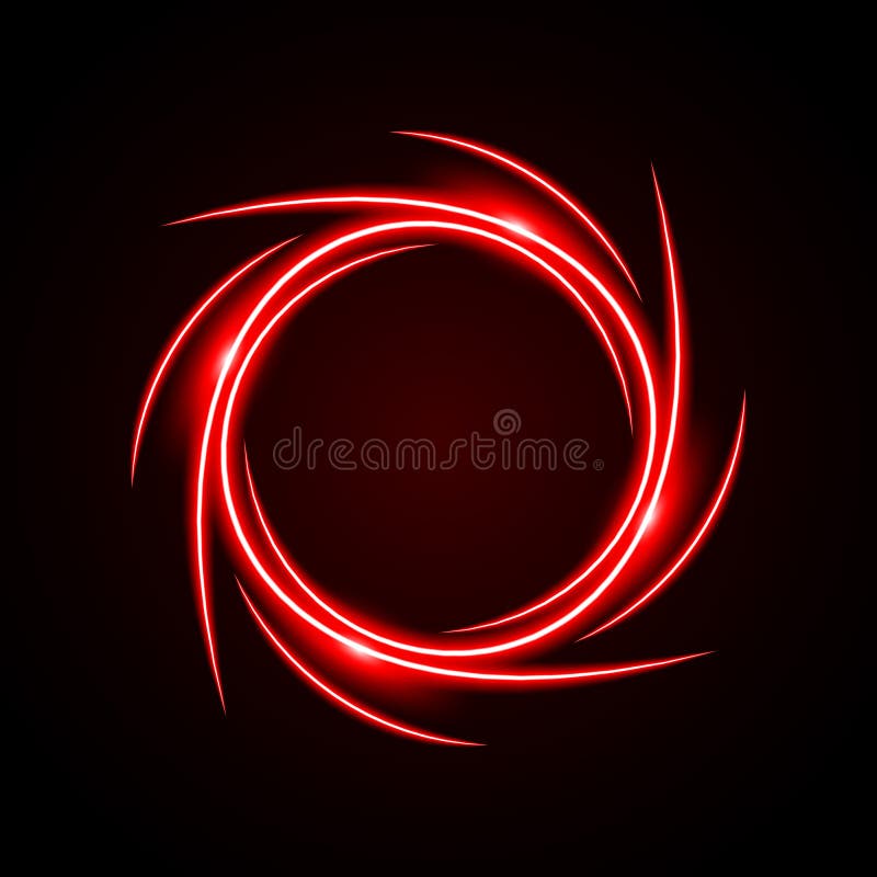 Abstract Circle Neon Light Red Frame, Halo Vector Background Stock ...