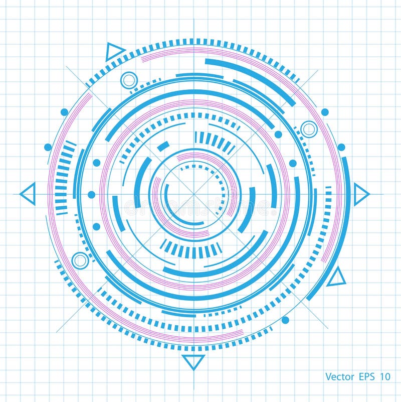 Mechanical Scheme .Fantastic Circle .Drawing Details Stock Vector ...